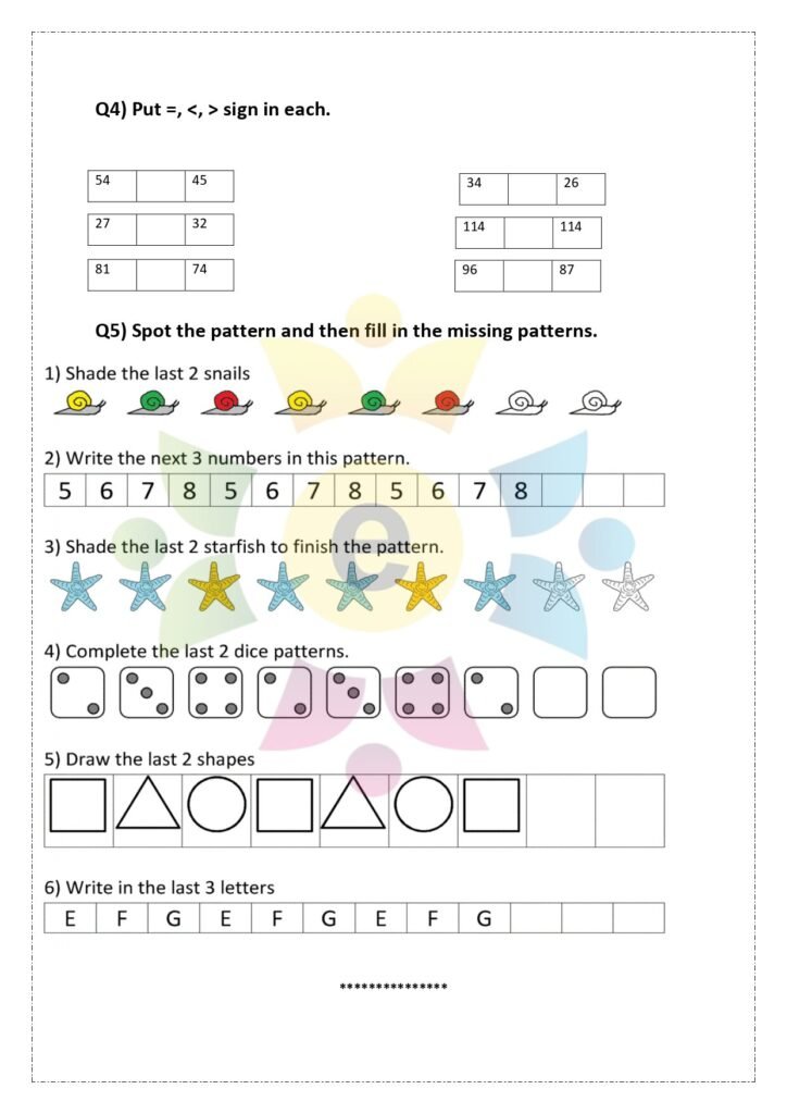 Maths Worksheet for Class-1 - Welcome to eStudyzone